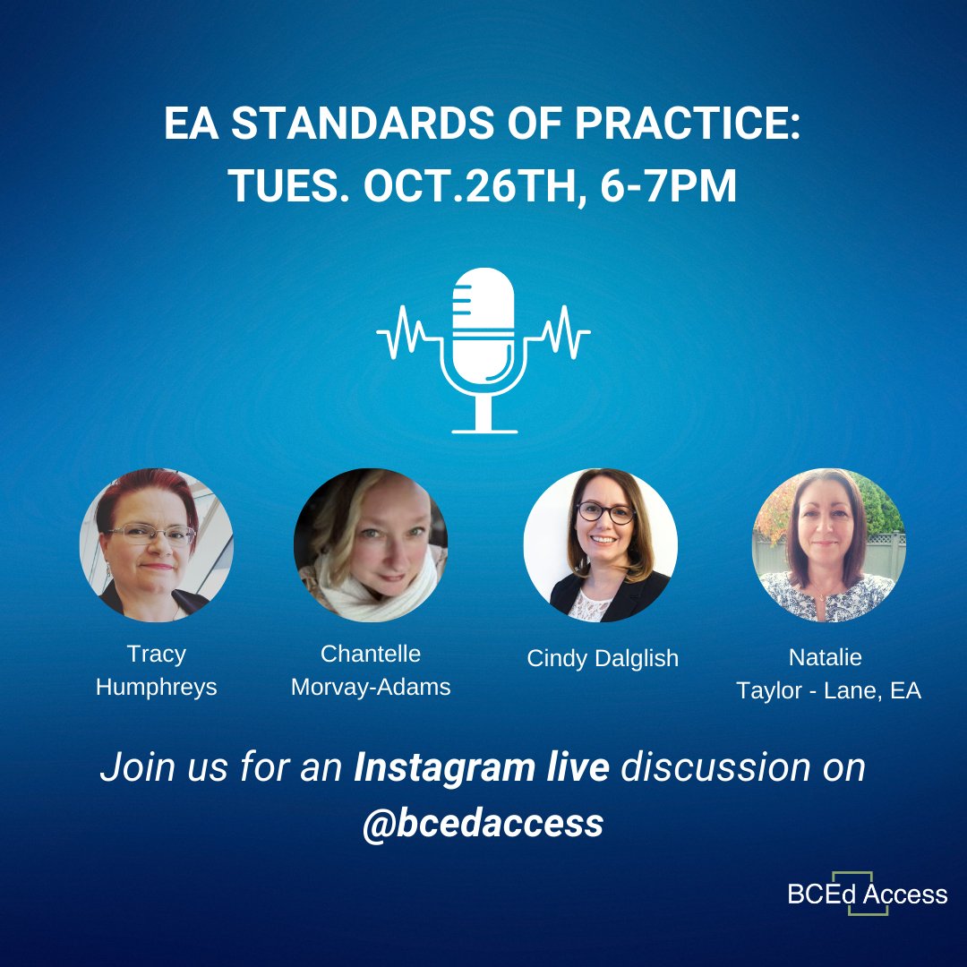 Instagram Live Oct 26 With BCEdAccess and the EA Standards Working ...